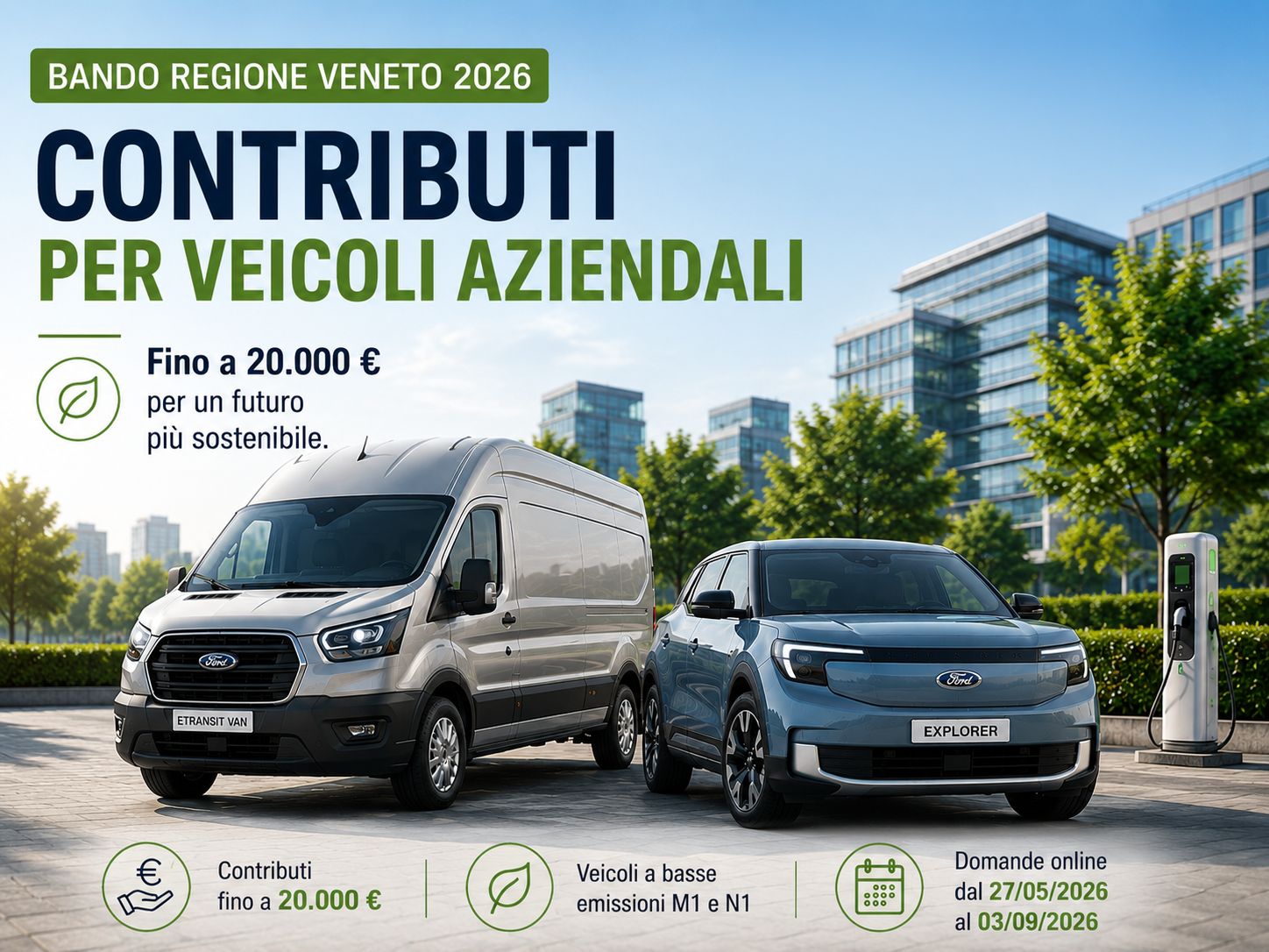 Bando Regione Veneto 2026: contributi fino a 20.000€ per veicoli aziendali
